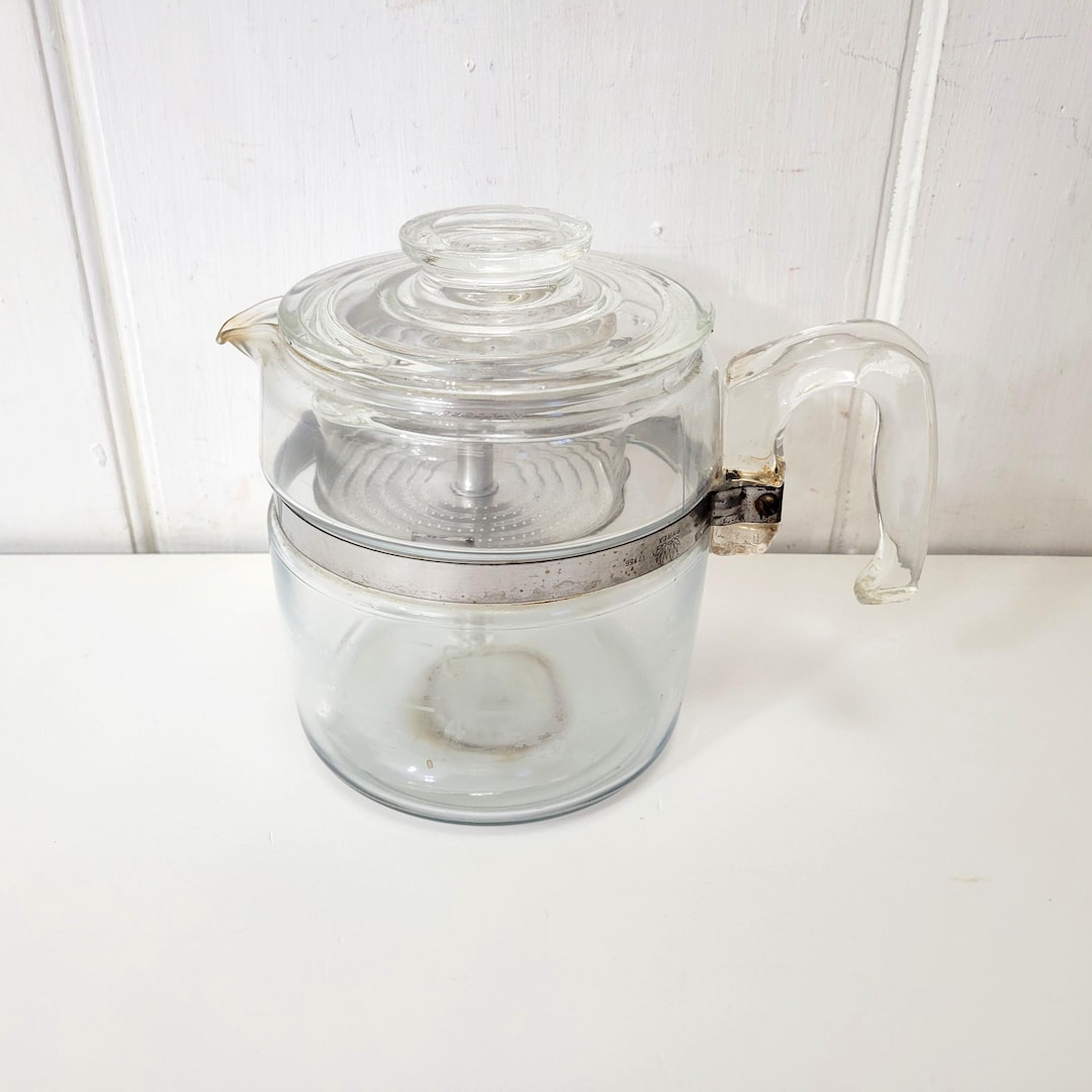 Complete Vintage Pyrex Percolator Stove Top Coffee Pot 6 Cup 7756-B - Etsy