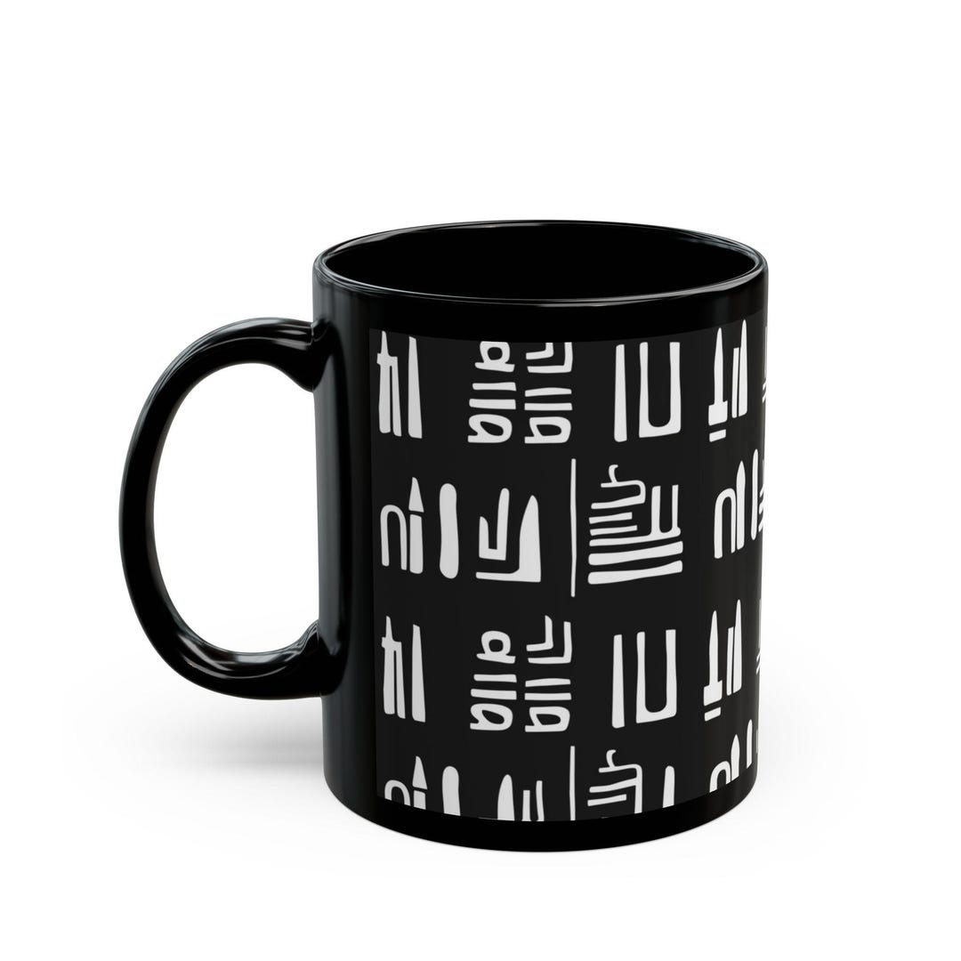 Mug, Ancient Cuneiform Sumerian Akkadian Script Pattern, Historical ...