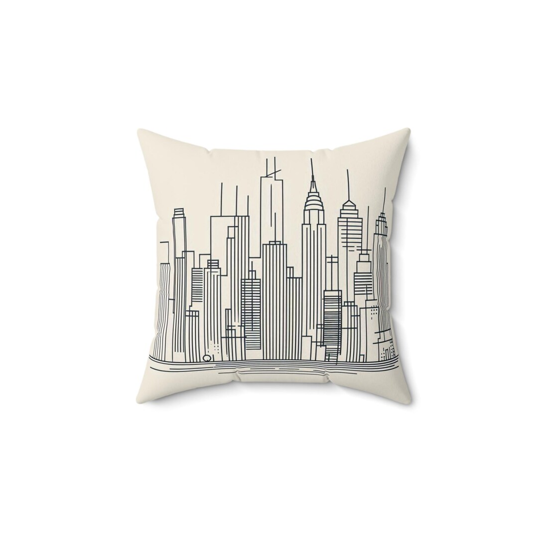 Minimalist City Skyline Pillow Chic Urban Decor - Etsy
