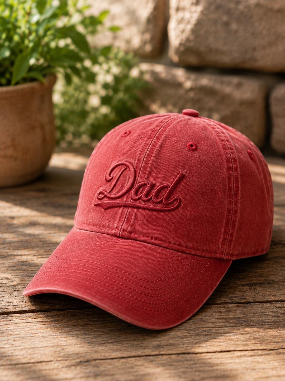 Vintage Dad Hat – Embroidered Cotton Baseball Cap, Garment Washed ...