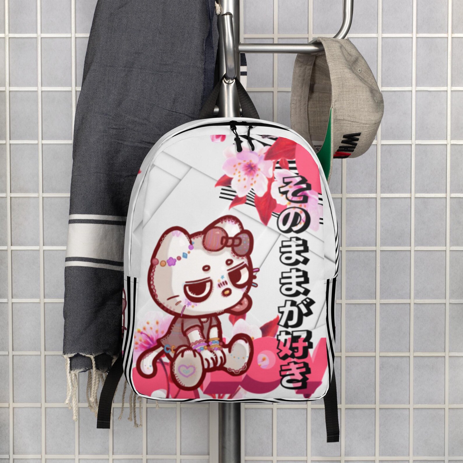 Japanese-inspired Backpack | Minimalist Neko-chan Bag | Cute Cat and ...