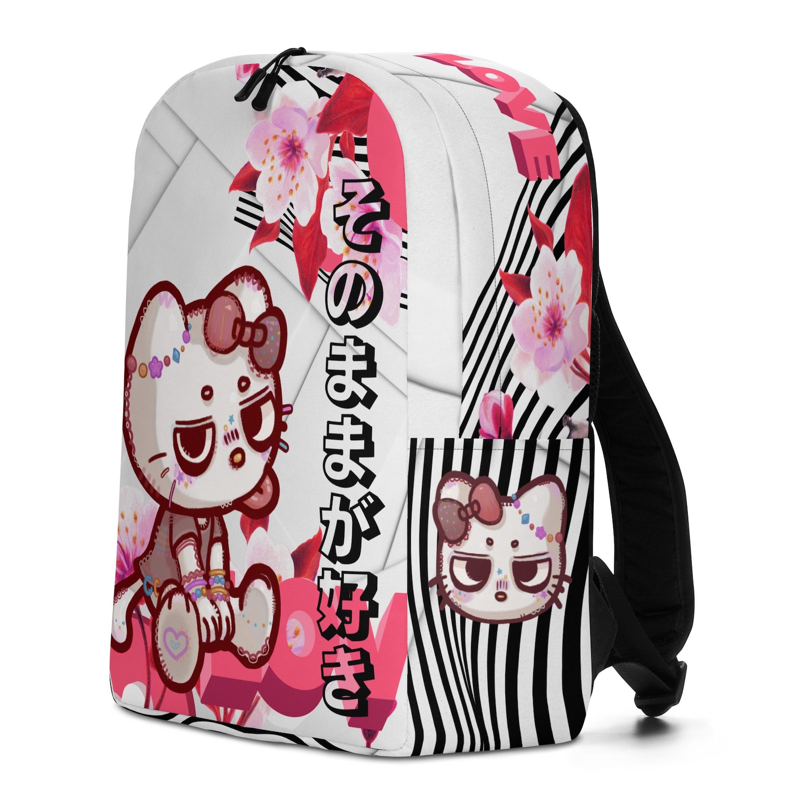 Japanese-inspired Backpack | Minimalist Neko-chan Bag | Cute Cat and ...