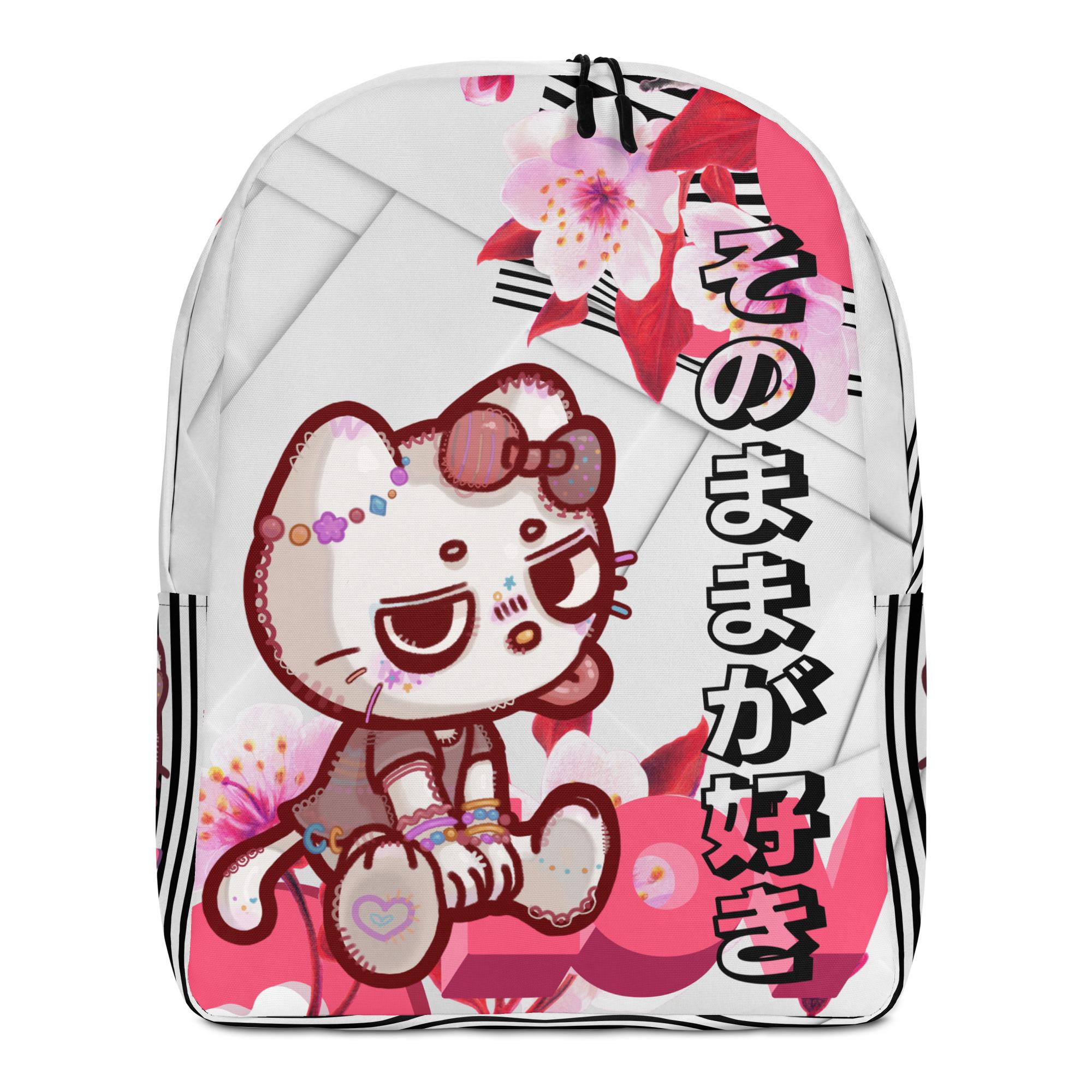 Japanese-inspired Backpack | Minimalist Neko-chan Bag | Cute Cat and ...