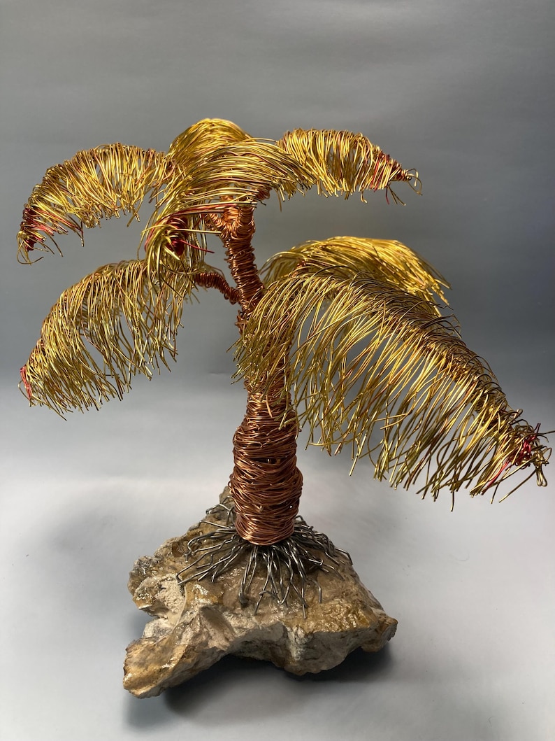 Wire Palm Tree Mounted on Tampa Bay Limestone - Etsy