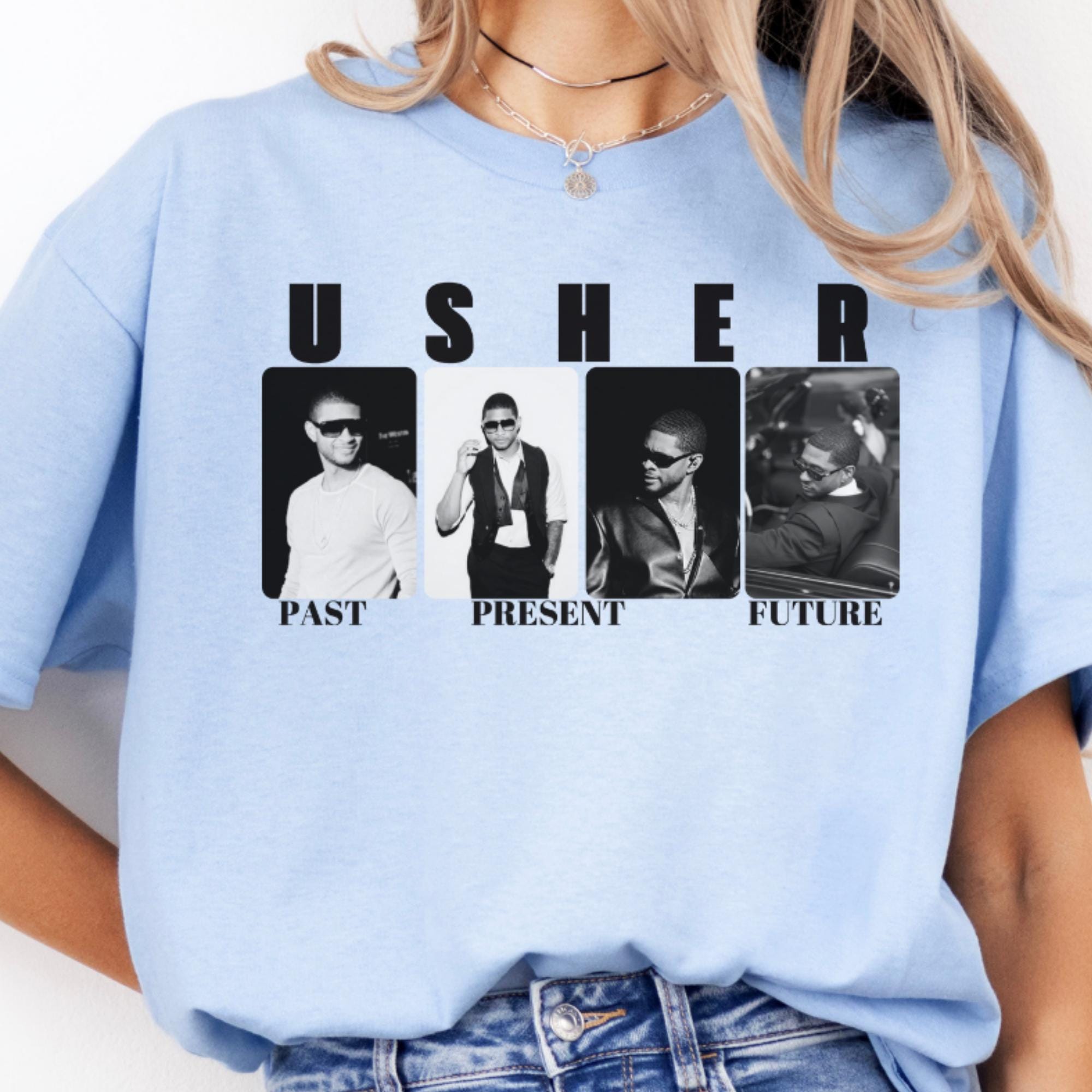 Usher Concert Fan T-shirt Usher World Tour Shirt Usher Past Present ...