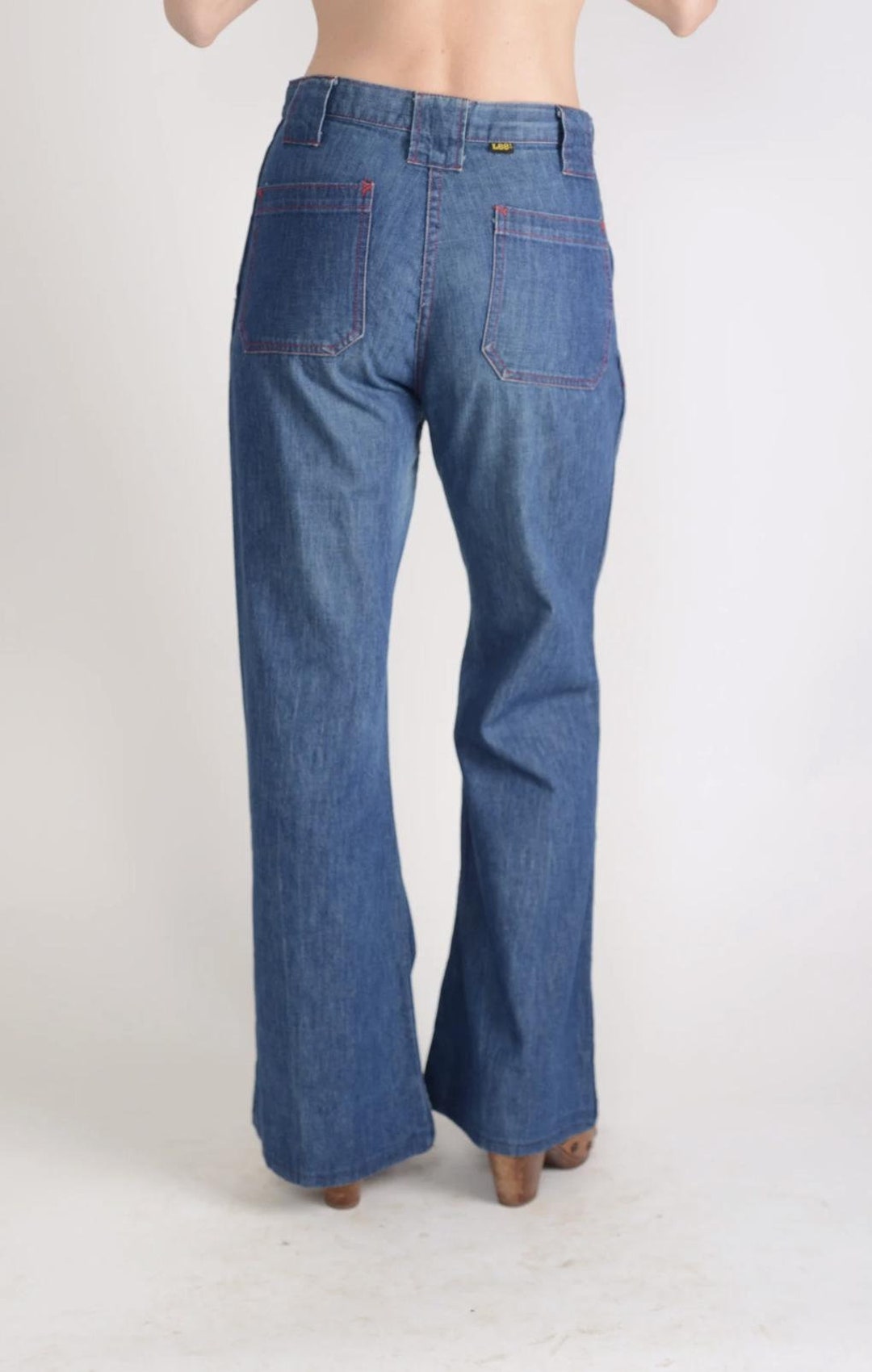1970s Lee Wide Leg Flare Jeans, Sailor Pants, 30" Waist - Etsy