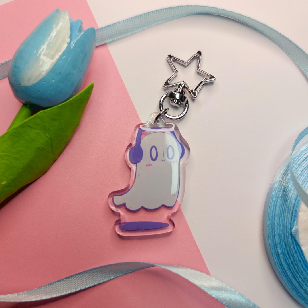 Napstablook Undertale Keychain Cute Epoxy Acrylic Charm Star Ring - Etsy