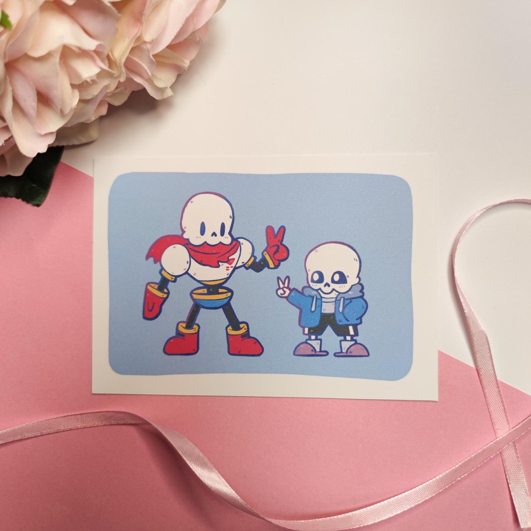 Undertale Sans & Papyrus Card - A6 Illustration - Postcard Size - Etsy