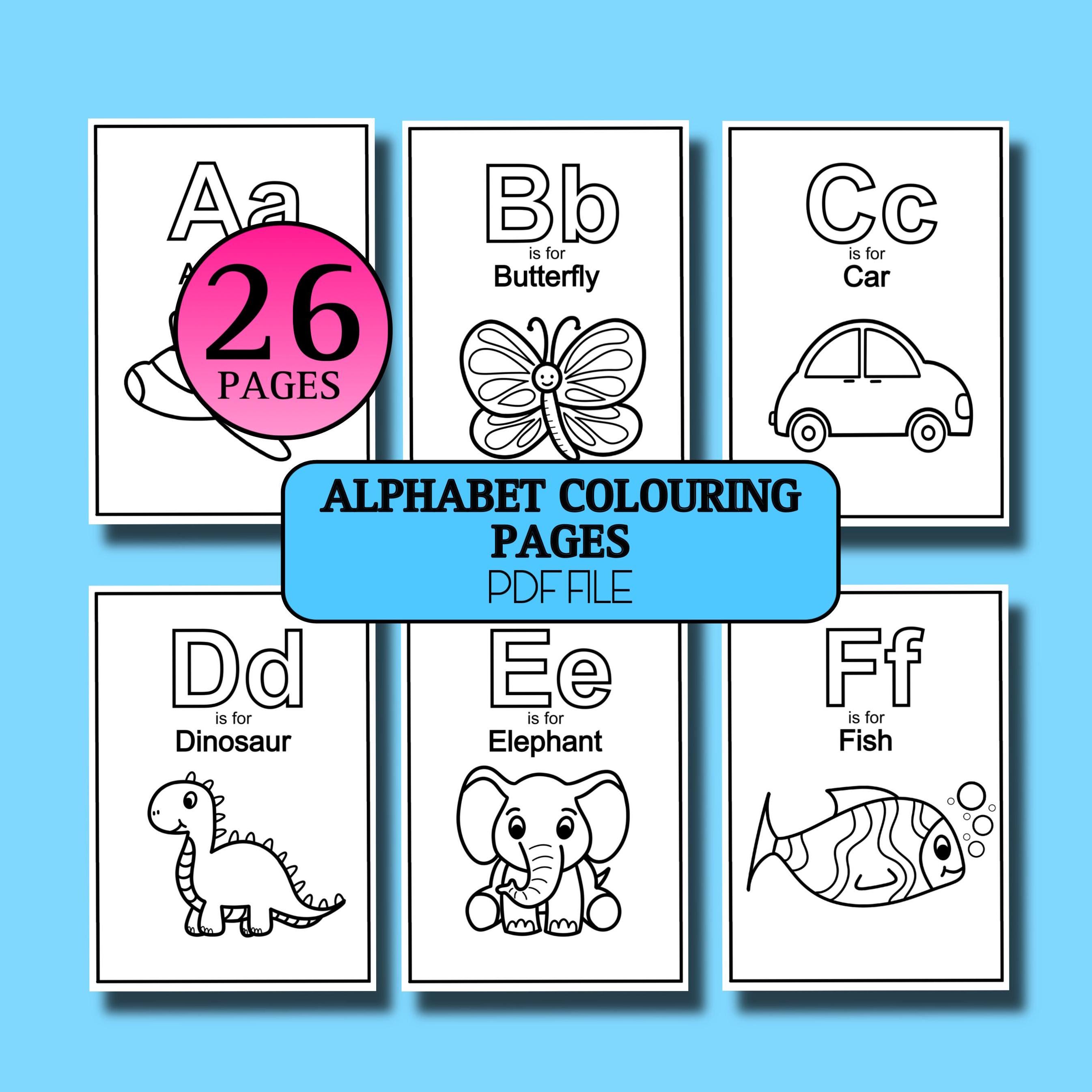 Alphabet Colouring Sheets - Etsy