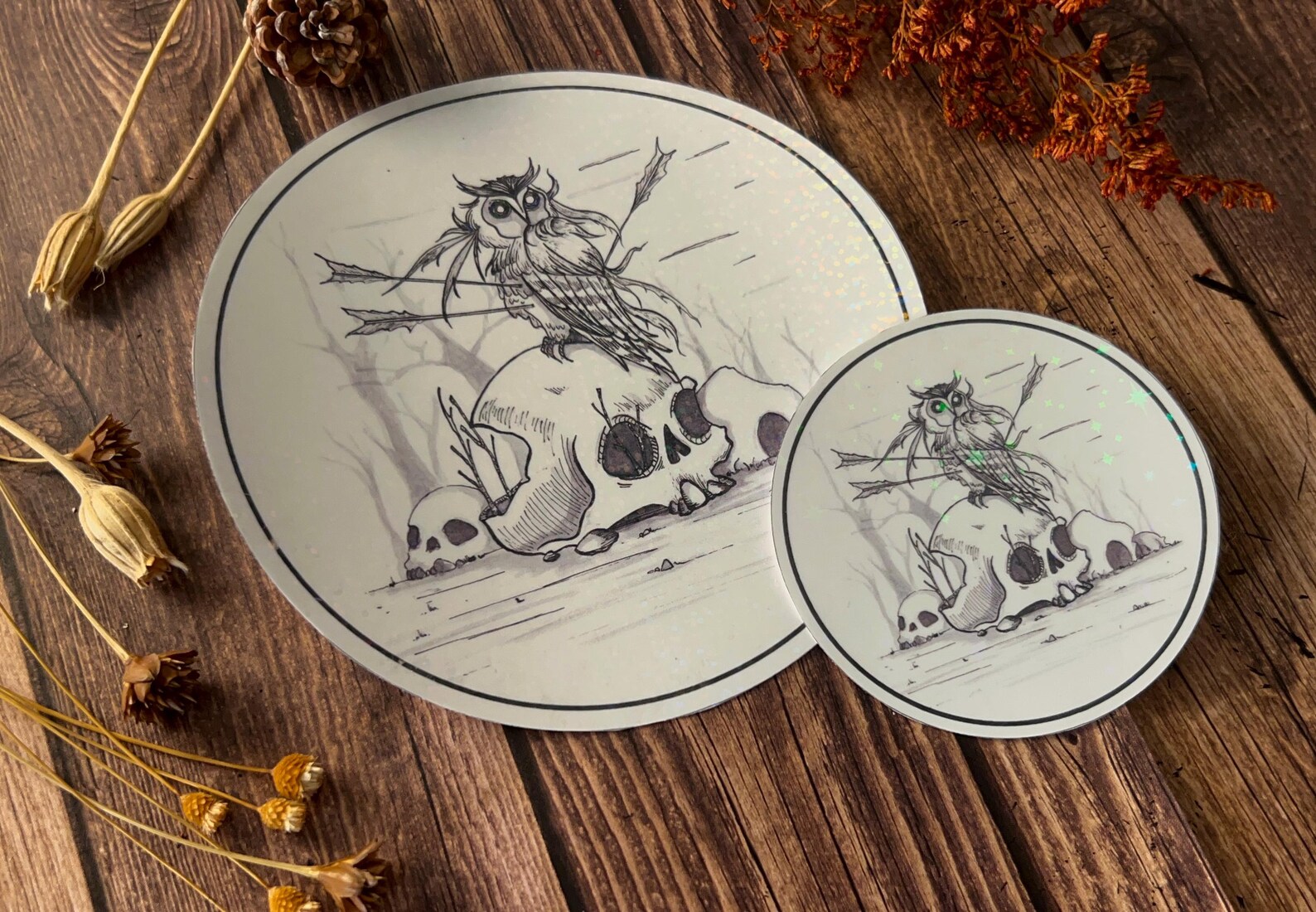 Ominous Owl Holographic Sticker - Etsy