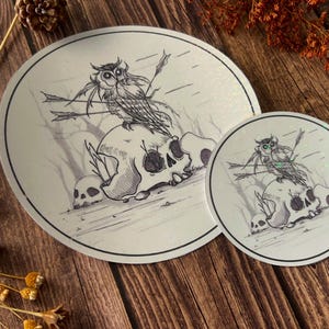 Ominous Owl Holographic Sticker - Etsy