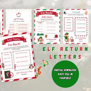 Elf Return Letter, Im Back Elf Letter, Christmas Game, Fun Elves, Elf ...