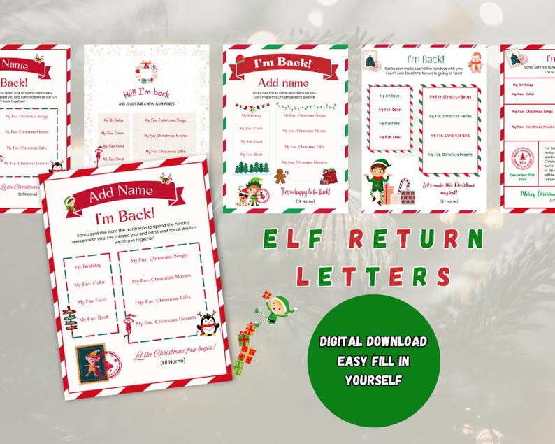 Elf Return Letter, Im Back Elf Letter, Christmas Game, Fun Elves, Elf ...