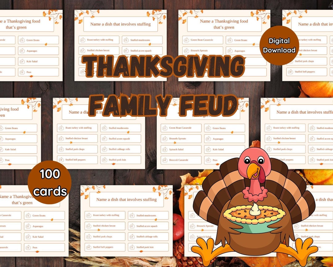 Thanksgiving Family Feud Printable Download Thanksgiving Cards Turkey ...