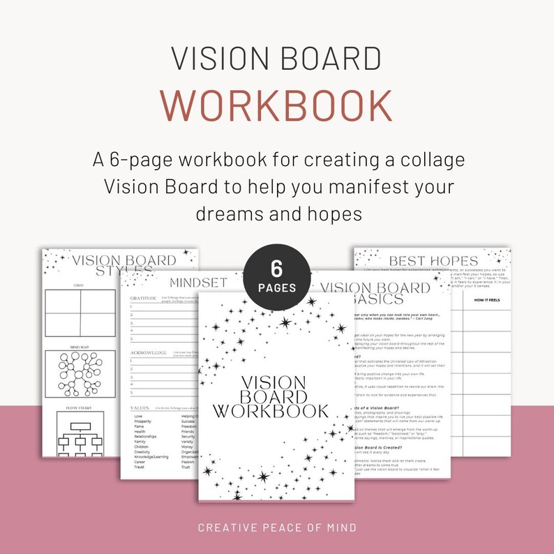 Vision Board Workbook - Etsy