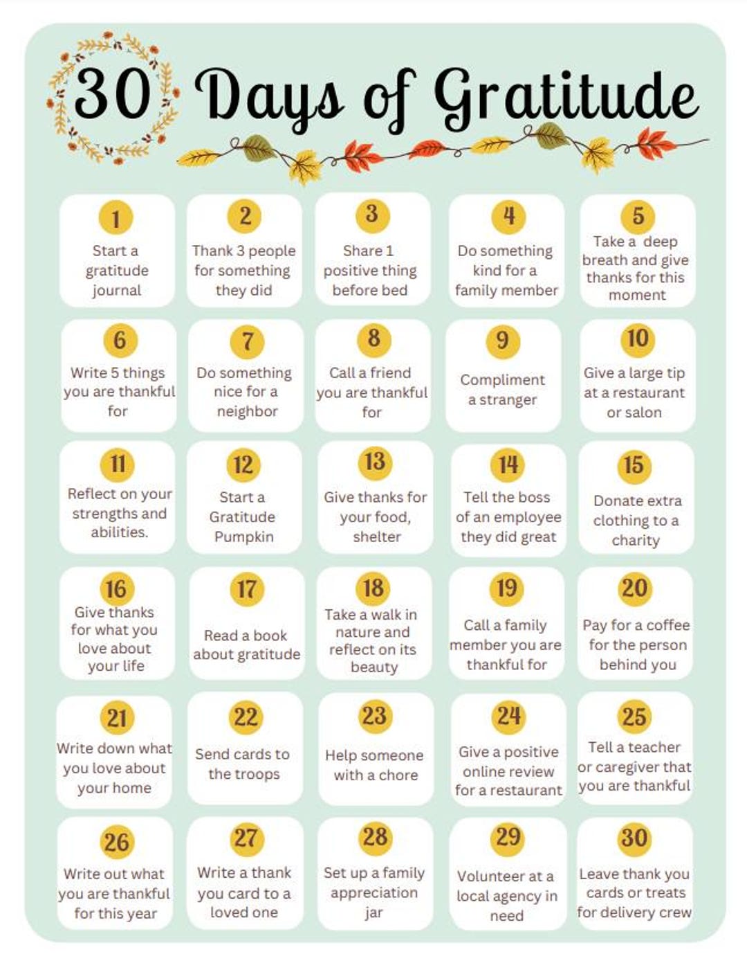 30 Days of Gratitude - Etsy