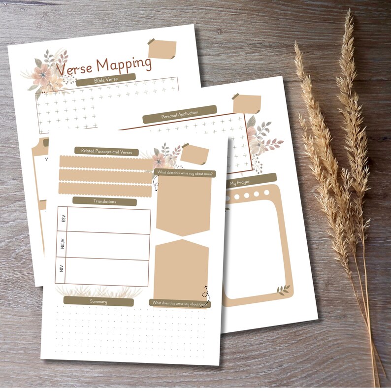 Autumn Color Verse Mapping Printable, Bible Study Tool, Daily Devotional, Scripture Journal ...