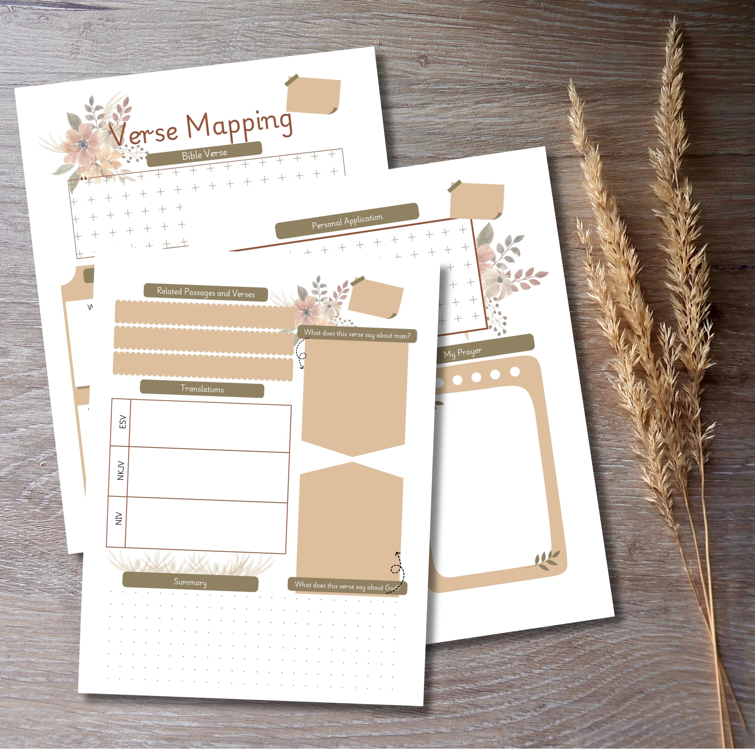 Autumn Color Verse Mapping Printable, Bible Study Tool, Daily ...