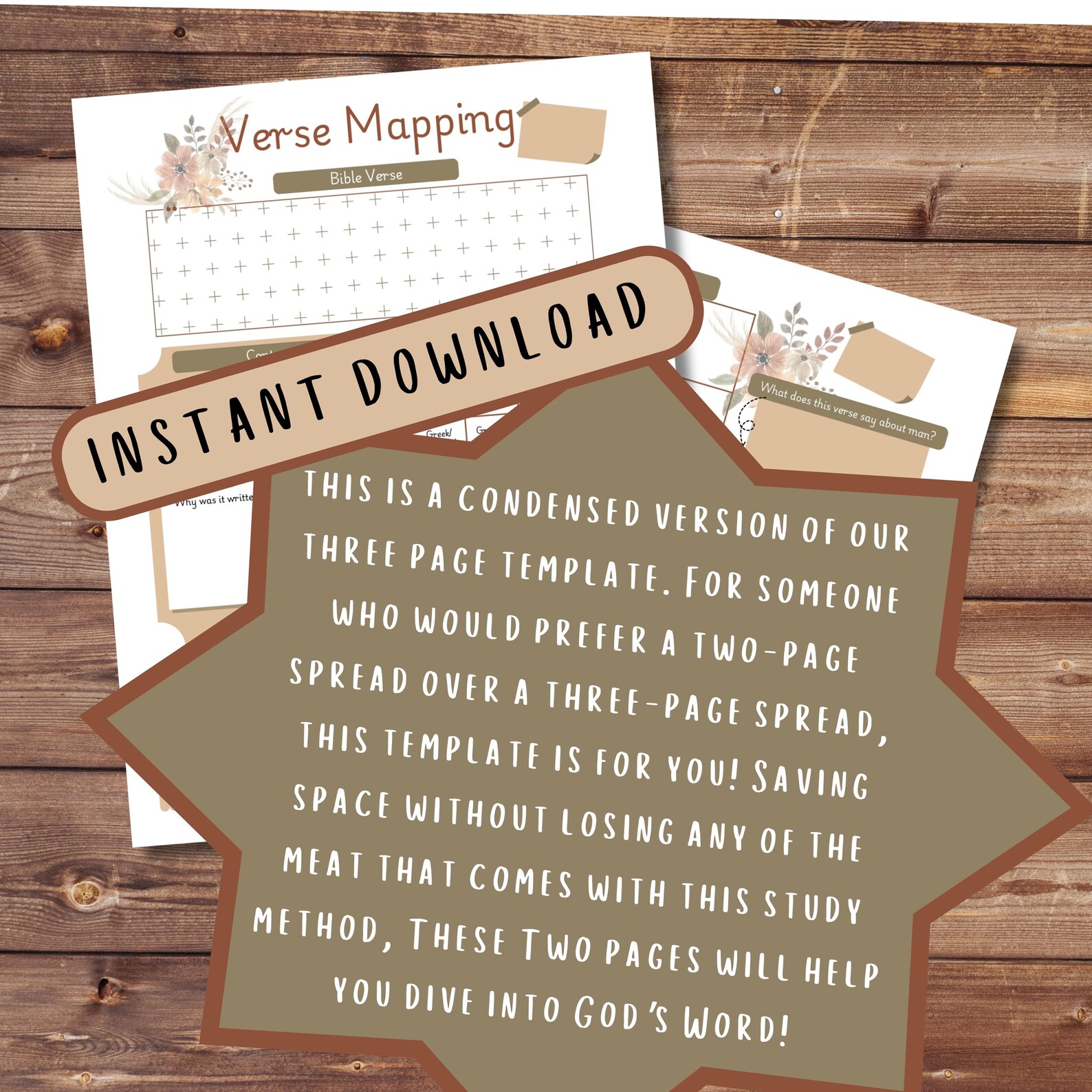 Condensed Autumn Colored Verse Mapping Printable, Bible Study Tool ...