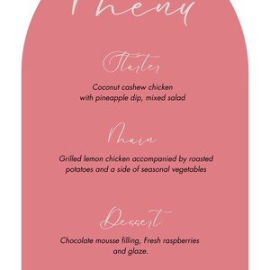 Editable Pink and Green Floral Menu for Weddings, Baby Showers, Dinner ...