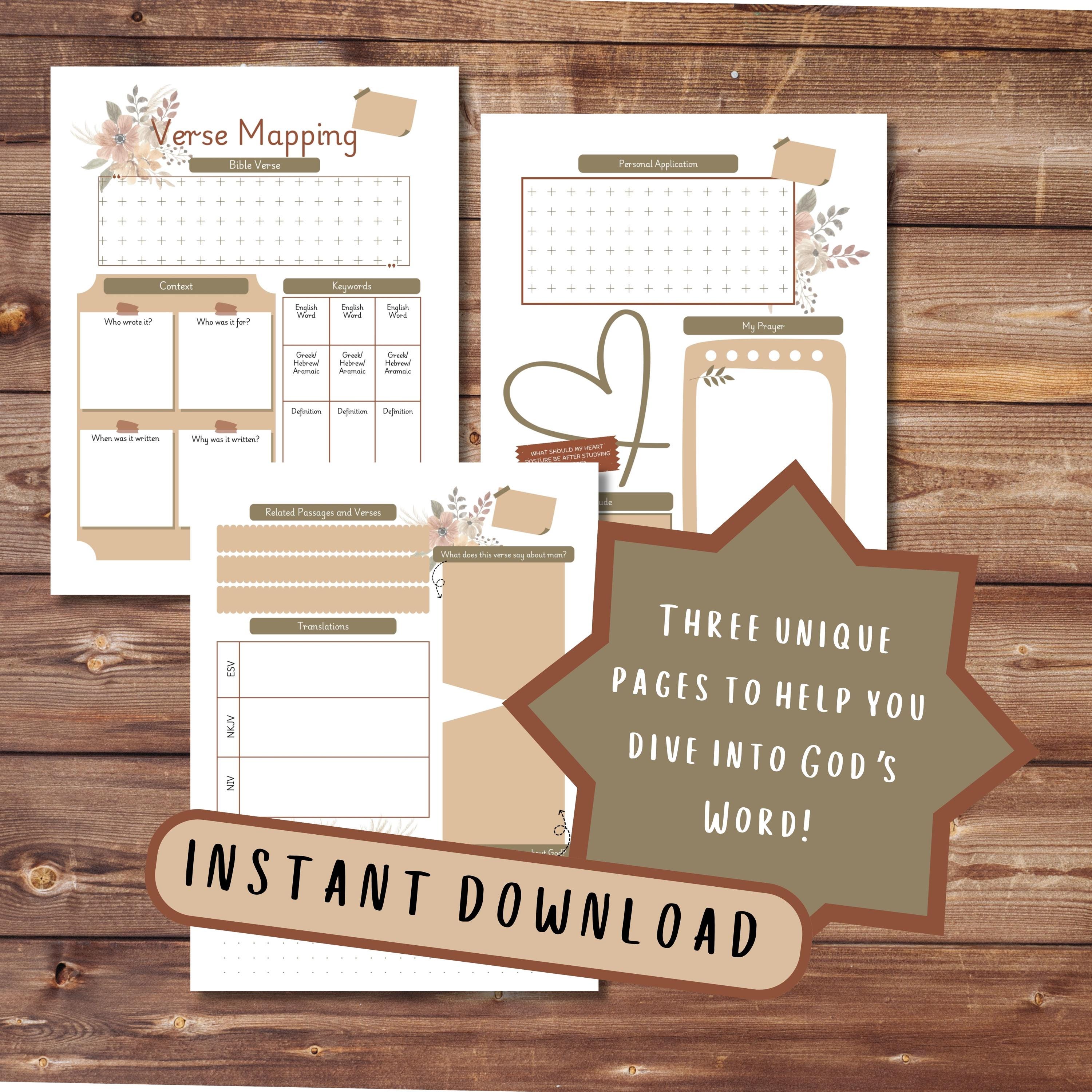 Autumn Color Verse Mapping Printable, Bible Study Tool, Daily ...