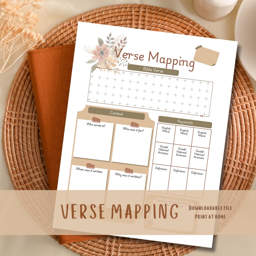 Autumn Color Verse Mapping Printable, Bible Study Tool, Daily Devotional, Scripture Journal ...