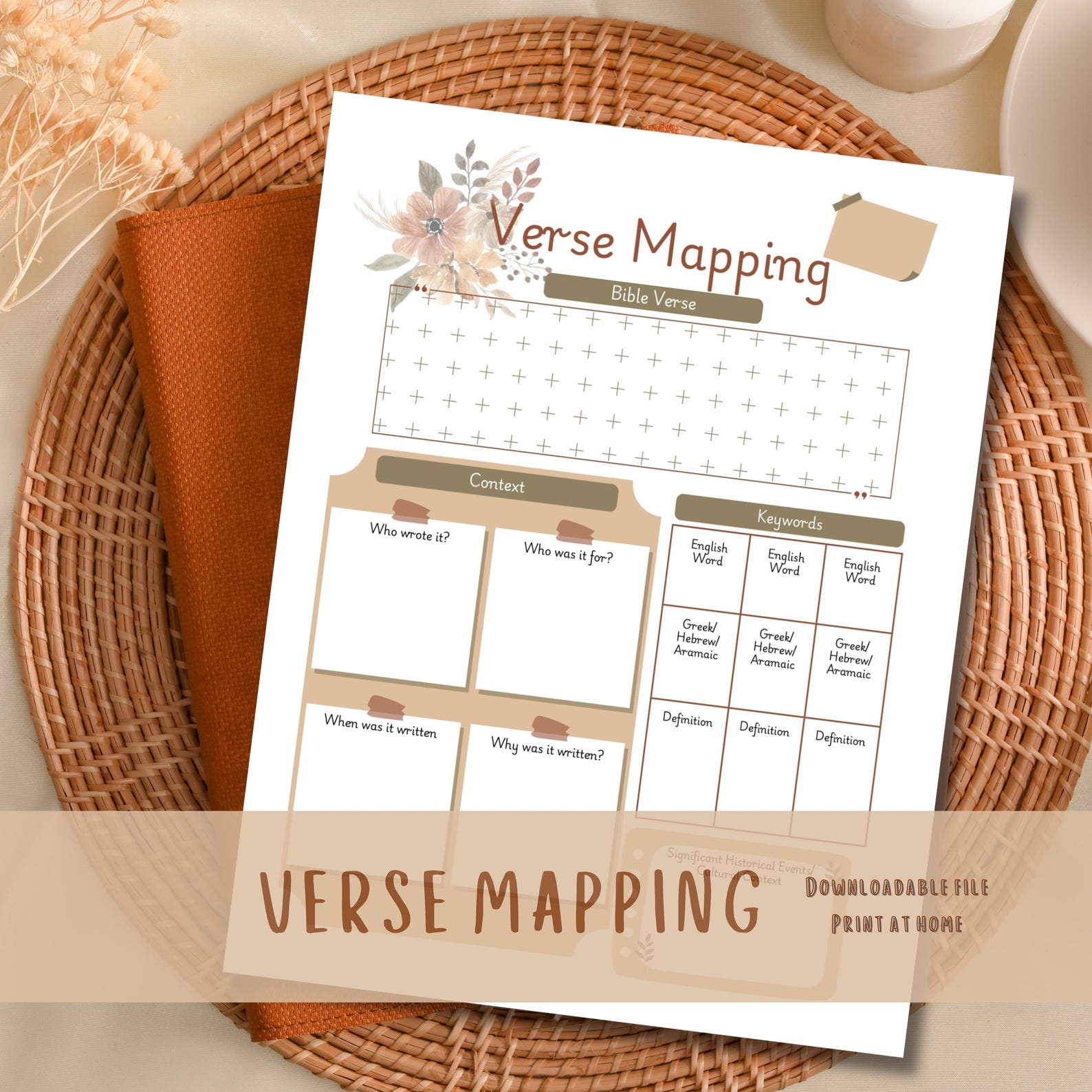 Autumn Color Verse Mapping Printable, Bible Study Tool, Daily ...