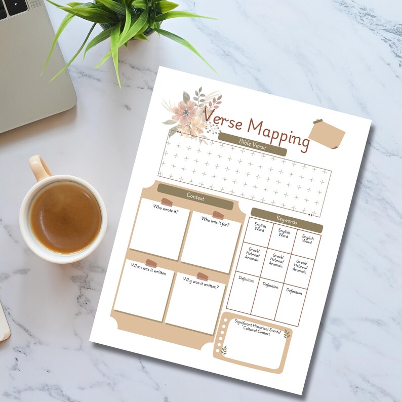 Autumn Color Verse Mapping Printable, Bible Study Tool, Daily Devotional, Scripture Journal ...