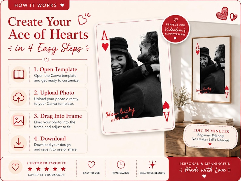 Personalized Playing Card Wall Art, How Lucky Are We Couple Print ...