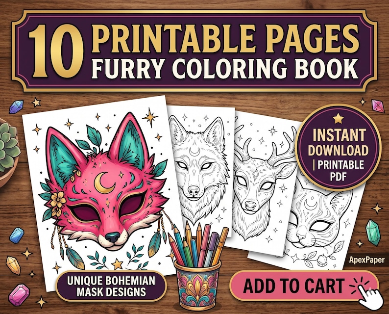 Furry Colorin Book Mystic - Etsy