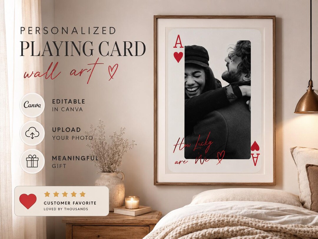Personalized Playing Card Wall Art, How Lucky Are We Couple Print ...