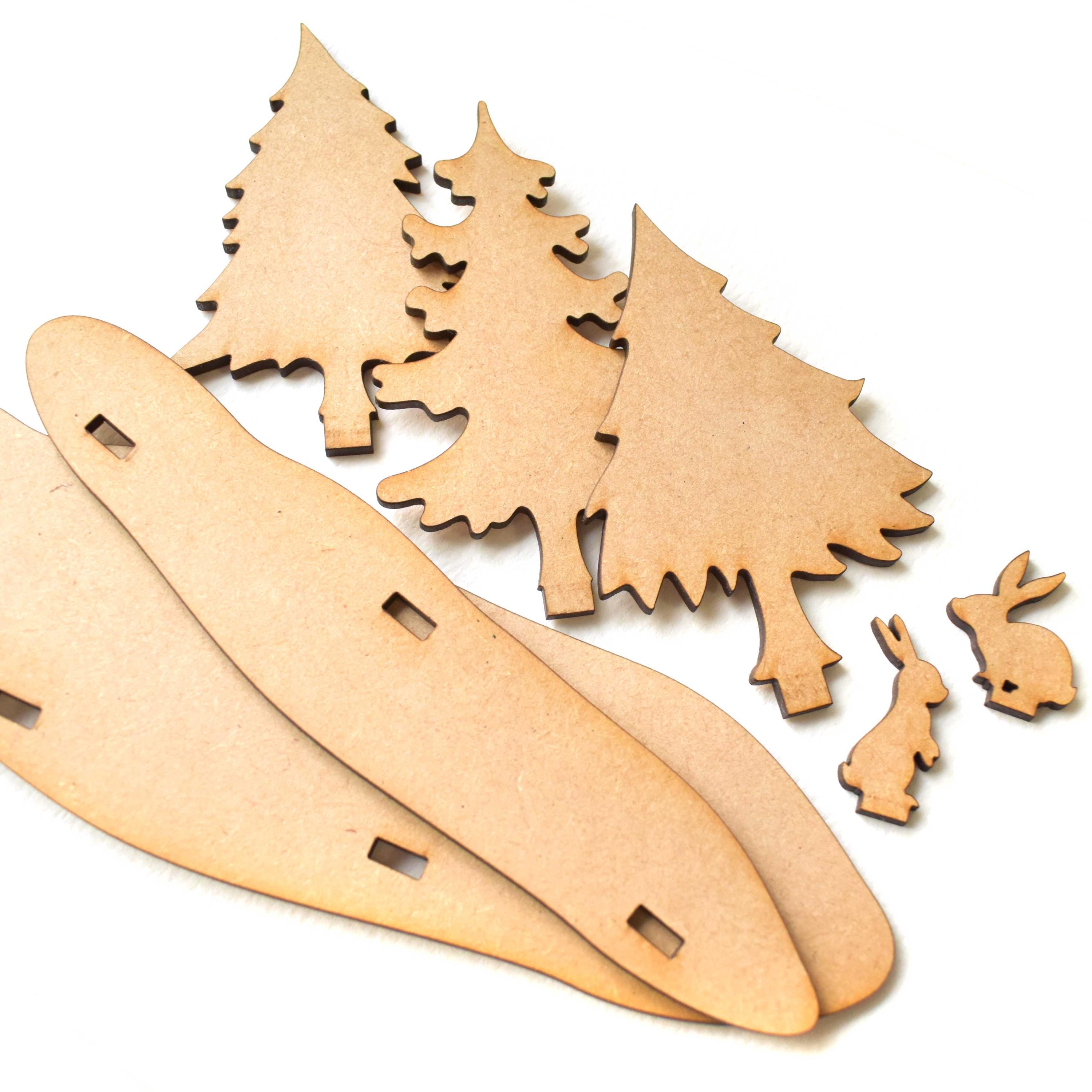 Paint Your Own Evergreen Forest Tabletop Display Kit – 7-piece Laser ...
