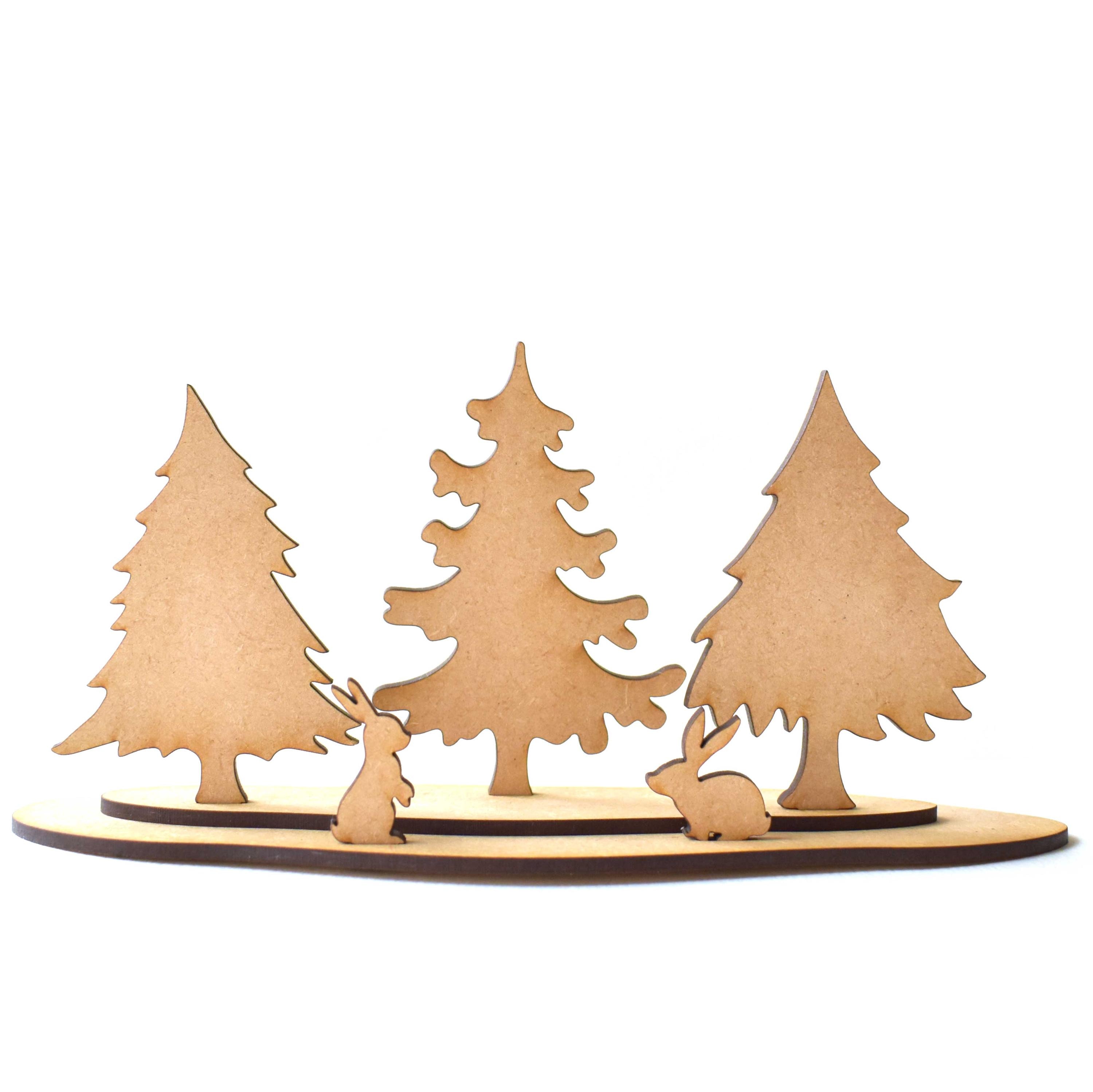 Paint Your Own Evergreen Forest Tabletop Display Kit – 7-piece Laser ...