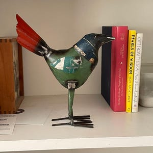 Red Tailed Bird Recycled Metal Animal EBCJ - Etsy