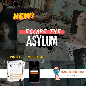 Escape Room Escape the Asylum Printable Halloween Mystery DIY Logic ...