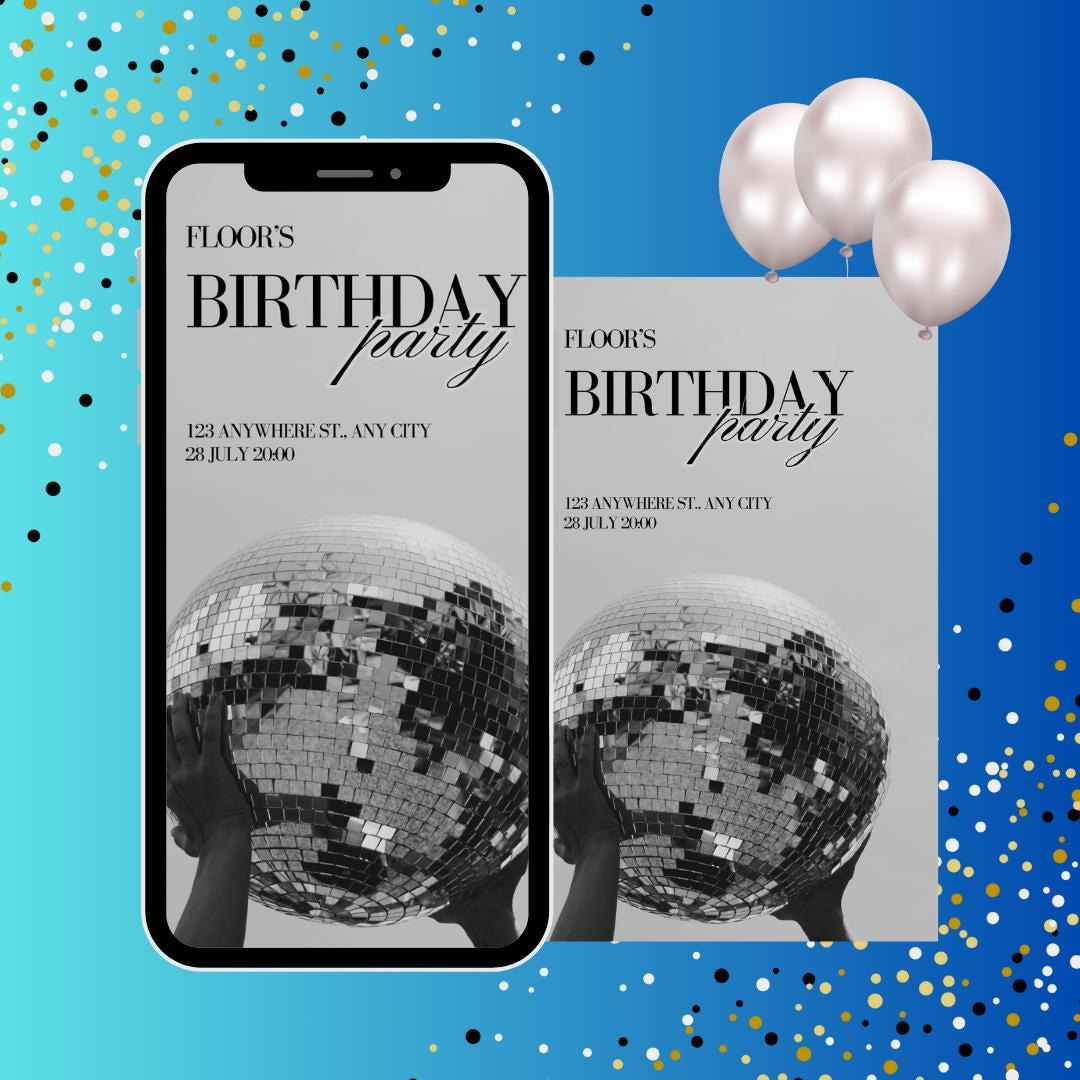 Invitations Birthday Digital E-invite Canva Template - Etsy