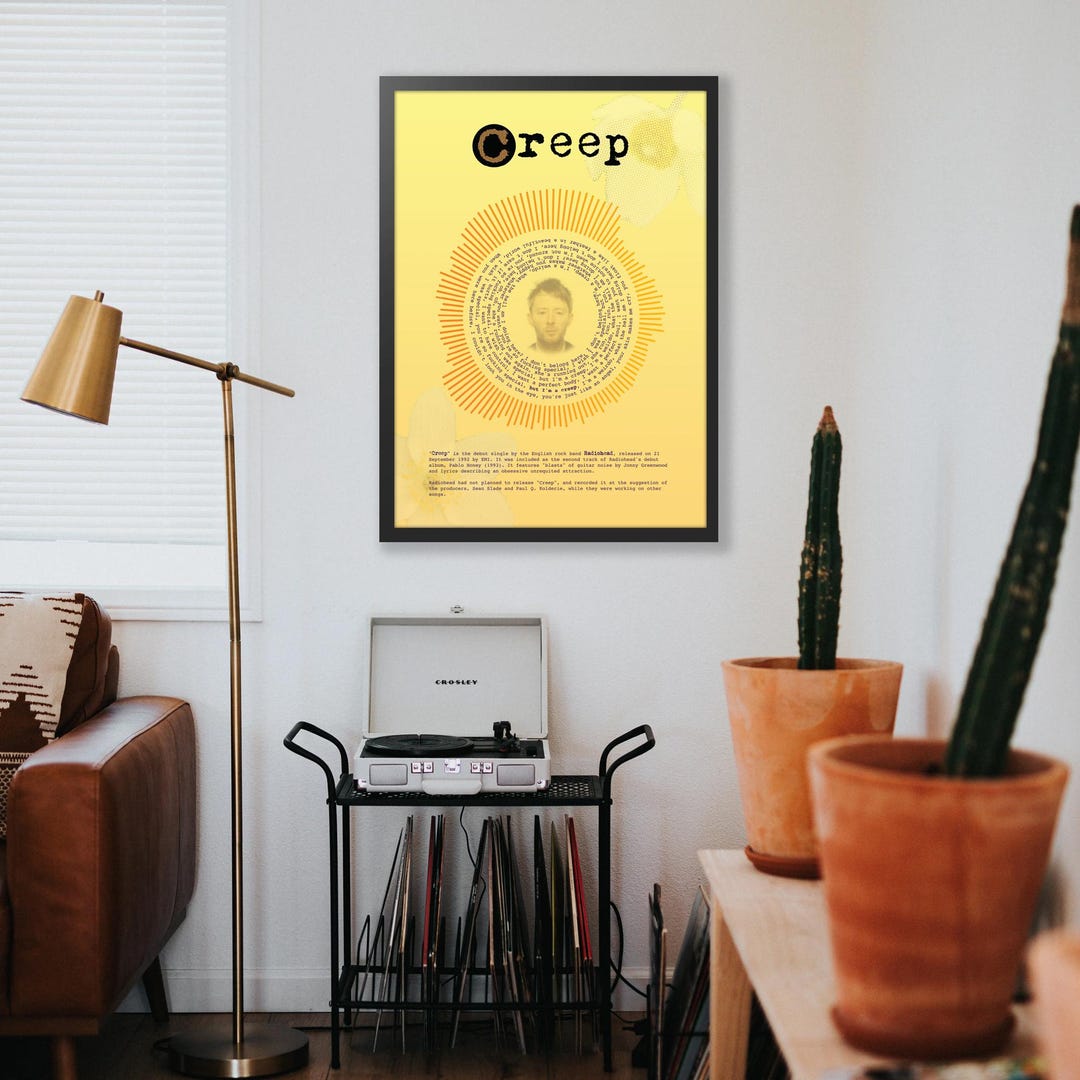 Radiohead Creep Song, Sound Wave Poster Print, Classic Semi-glossy ...