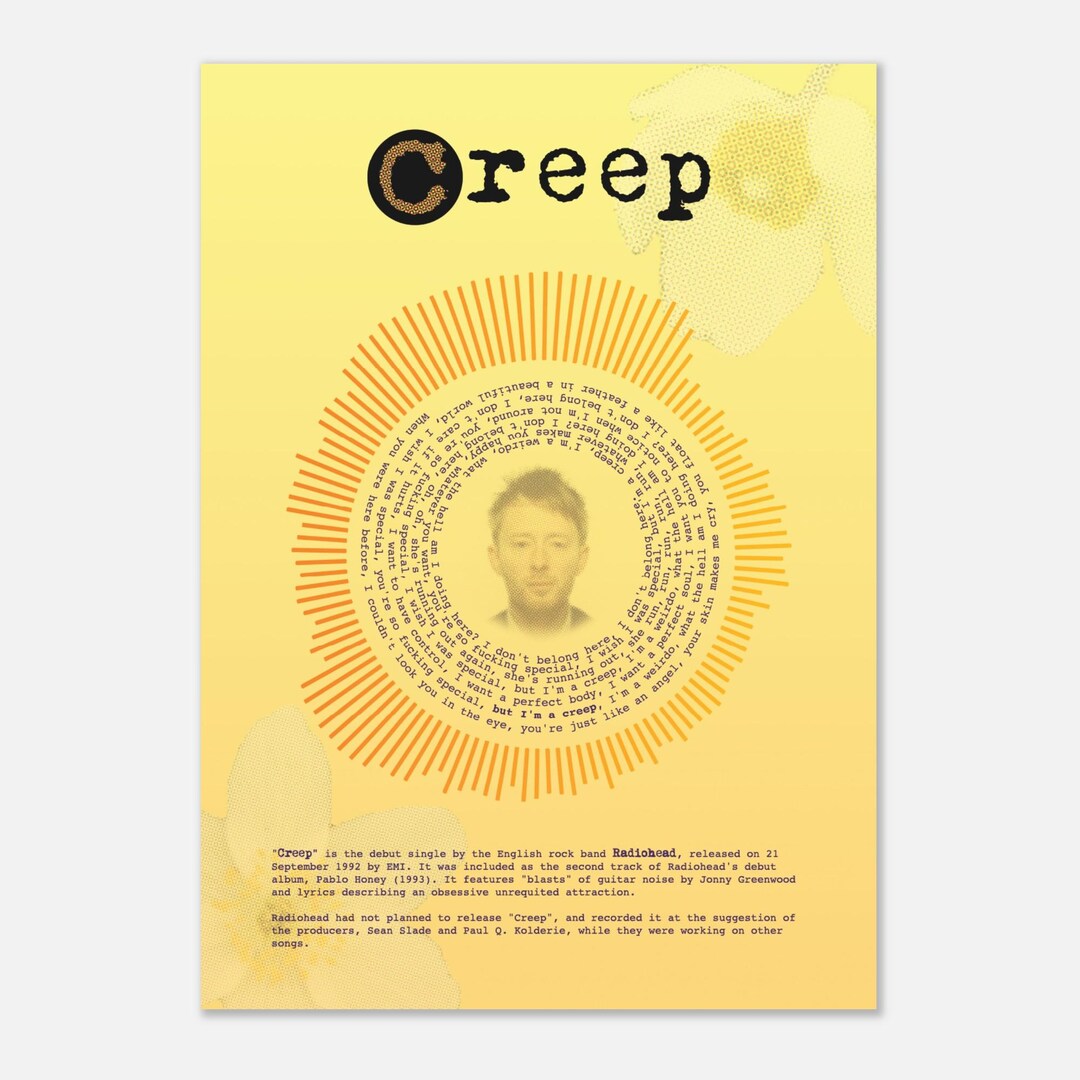 Radiohead Creep Sound Wave Lyrics, Classic Semi-glossy Music Poster - Etsy
