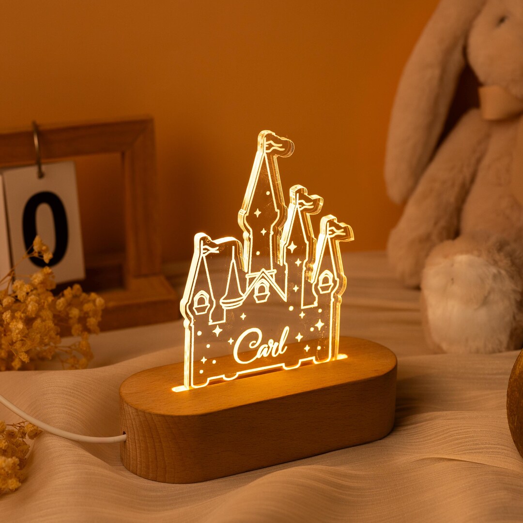 Personalized Princess Castle Night Light,custom Name LED Night Lamp for ...