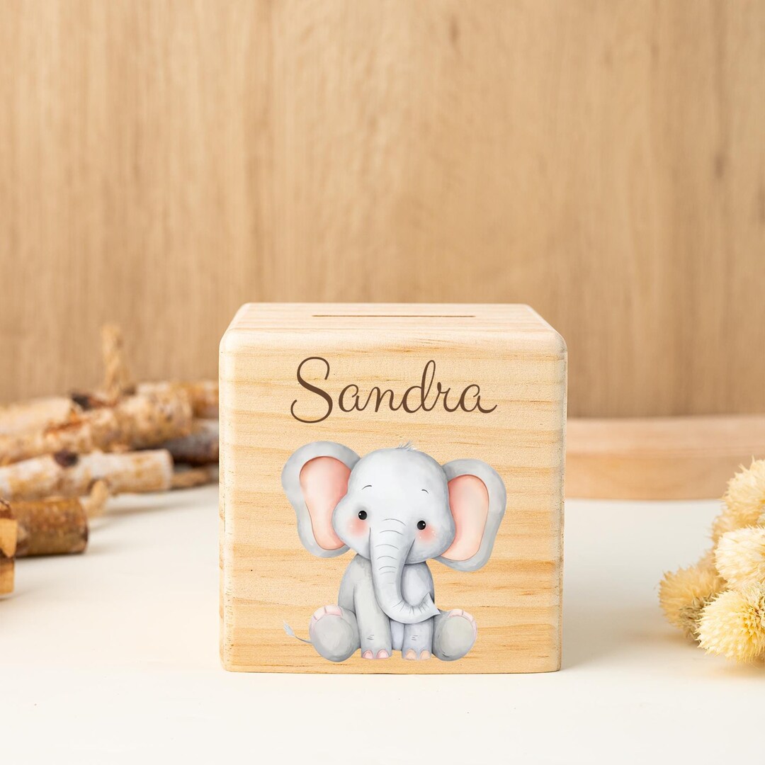 Custom Animal Piggy Bank,baby Money Box,personalized Name Wooden Money ...