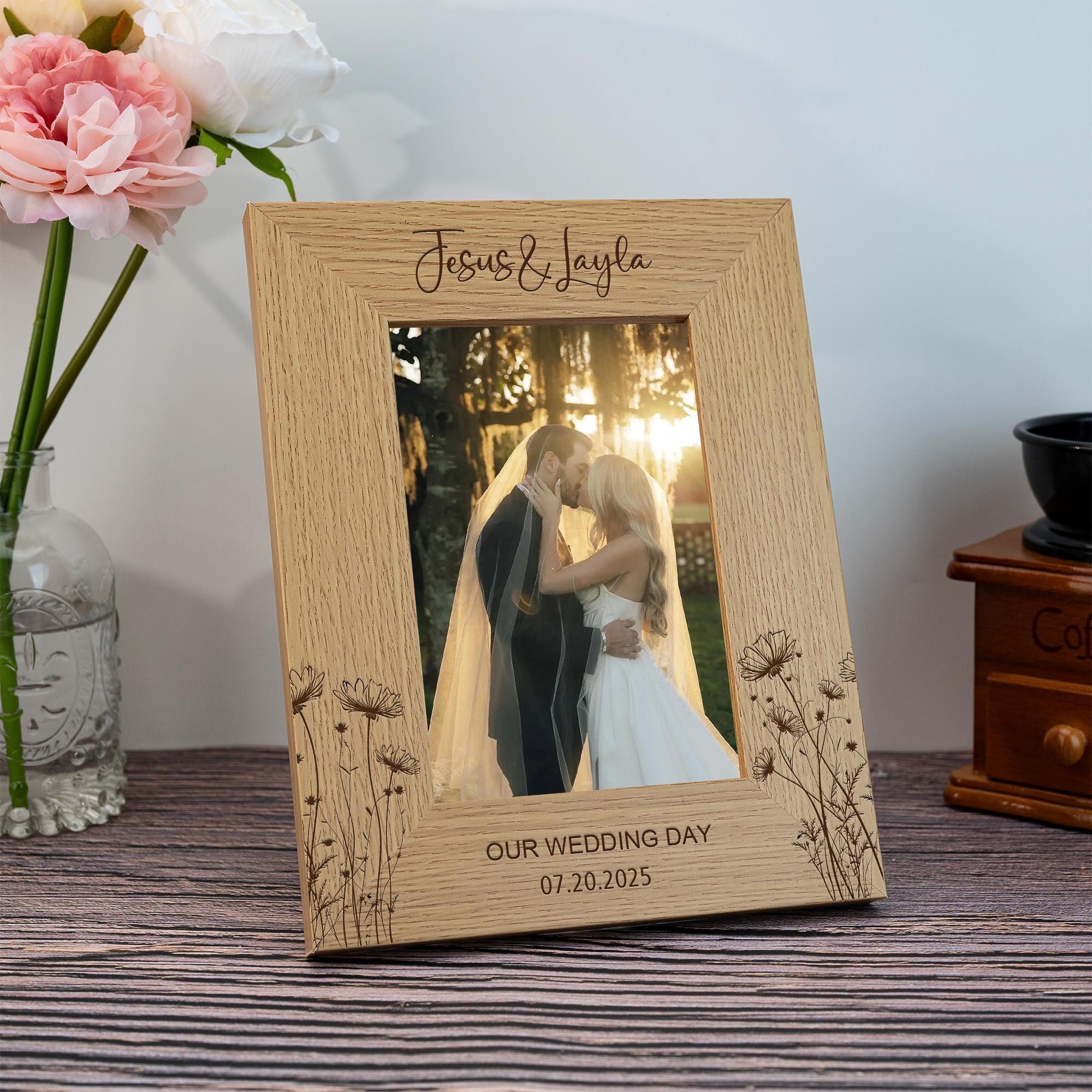 Personalized Wedding Frame, Engaged Photo Frame Engagement Gift for ...