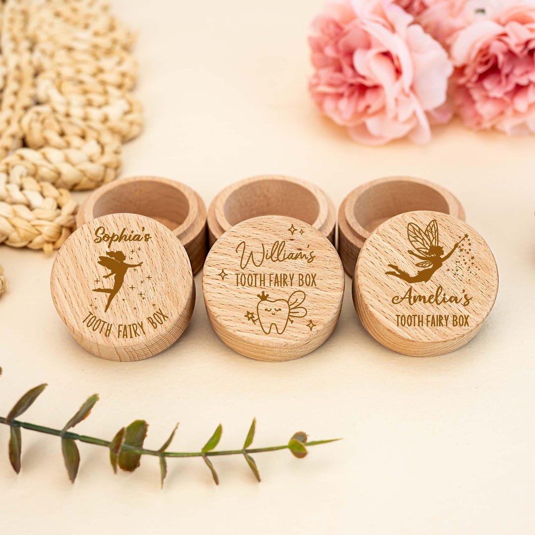 Engraved Tooth Fairy Box, Personalized Name Wood Tooth Fairy Keepsake ...