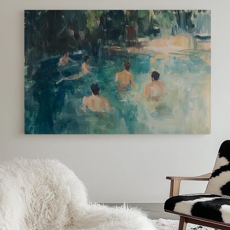 Swimmer Painting - Etsy