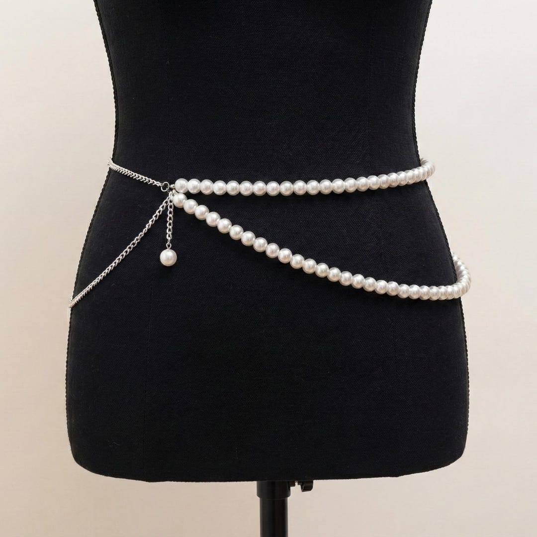 Pearl Waist Chain Festival Outfit, Pearl Chain Belt for Bridesmaid Gift ...