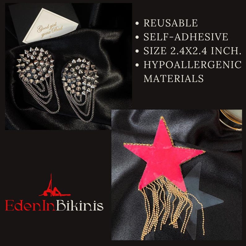 Reusable Nipple Pasties for Rave Outfit, Rave Accessories Nipple Covers ...