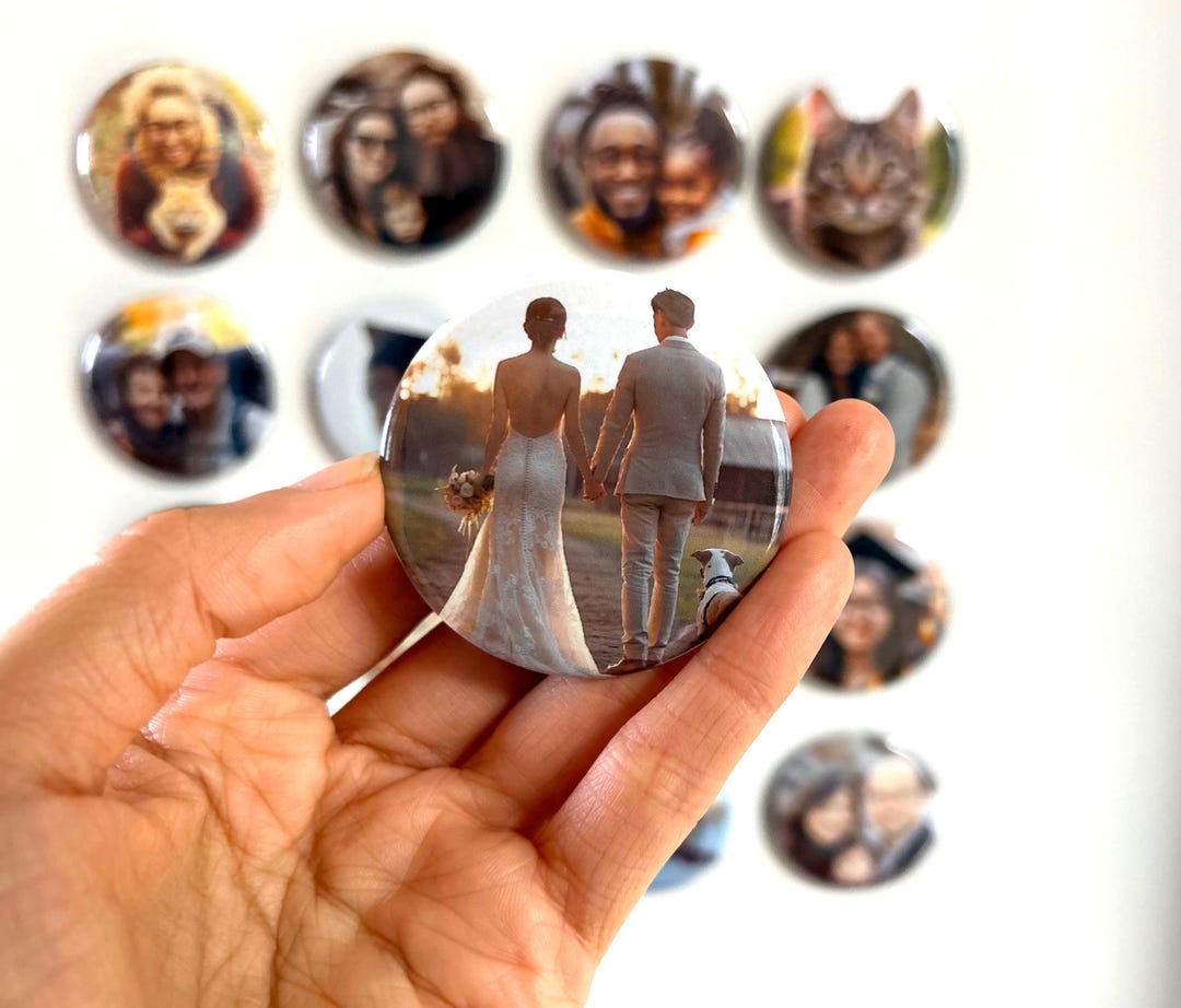 Personalized Round Photo Magnets (set of 9) - Etsy