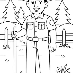 Forest Ranger/coloring Page/ Adirondacks/rescue - Etsy