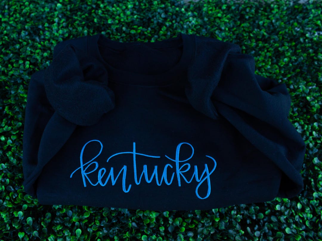 UK, Kentucky, Crewneck, Embroidery, Embroidered, Gift, Kentucky Script ...