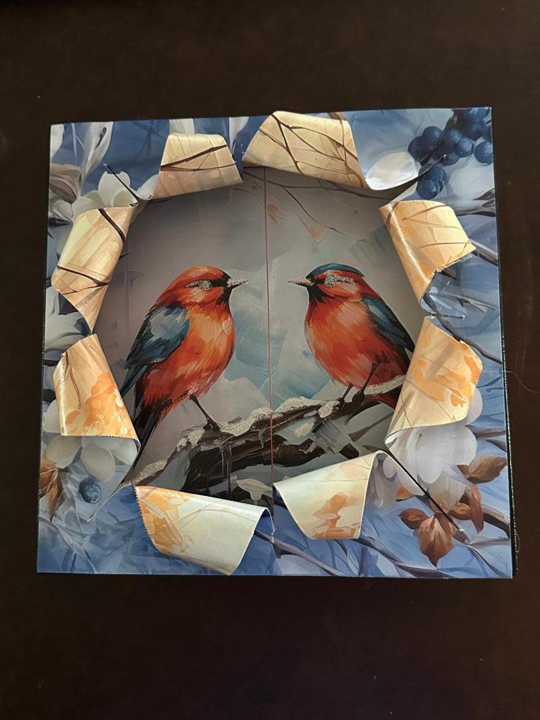 Winter Birds Busted Canvas - Etsy