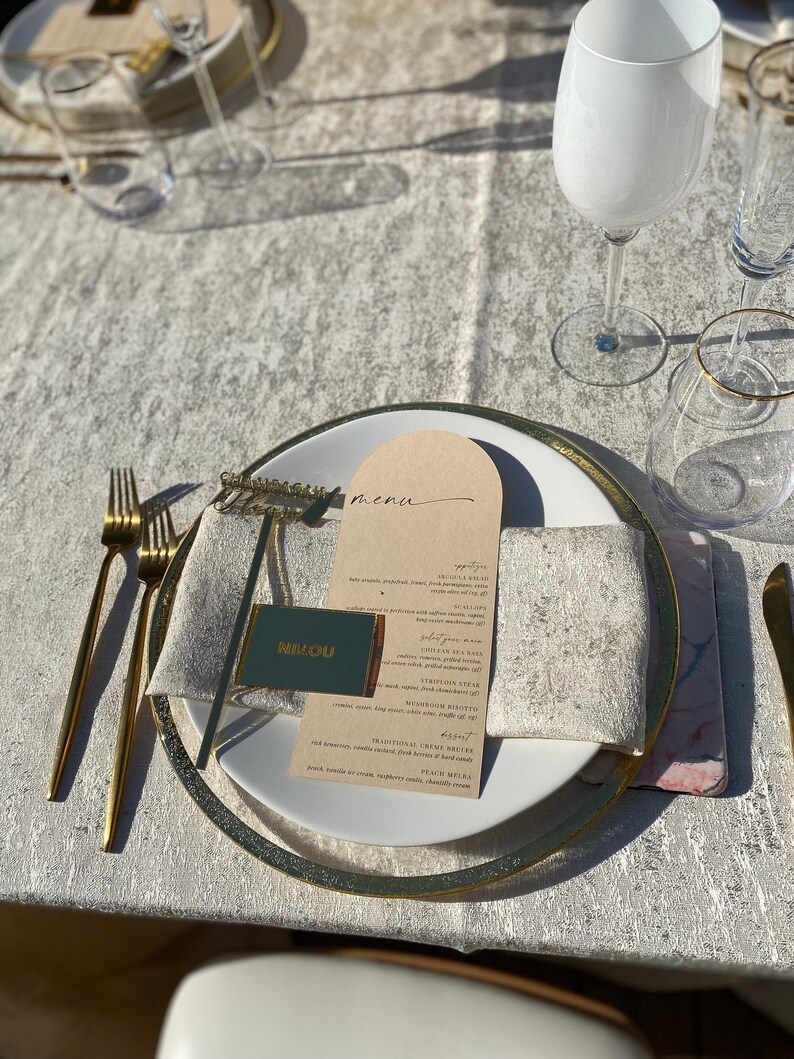 Rectangle Acrylic Place Card | Gold Mirror Acrylic Place Card | Silver ...